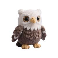 China Cute Owl Hand Crochet Plush Animal Doll Cartoon Crochet Knitted Keychain Doll Custom Crochet Animal Knitted Toys for sale
