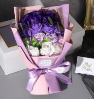 China Valentines Day Gift Guaranteed Quality Unique Rose Soap Bouquet Flower Gift Box Soap Flower Bouquet for sale
