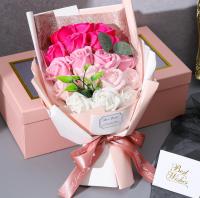 China Valentines Day Gift Guaranteed Quality Unique Rose Soap Bouquet Flower Gift Box Soap Flower Bouquet for sale