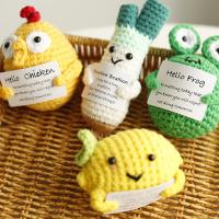 China Positive Potato Pickle Emotional Support Gift Toys Funny Desk Decor Handmade Crochet Doll for sale