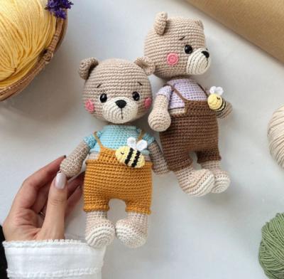 China Handmade Crochet Amigurumi Bear Doll Baby Soft Teddy Animal Toy for Kids for sale