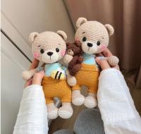 China Handmade Crochet Amigurumi Bear Doll Baby Soft Teddy Animal Toy for Kids for sale