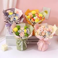 China Mini Eco-Friendly High Quality Soap Rose Bouquet Round Shaped Artificial Soap Flower For Birthday Wedding Anniversary Holiday Home Wall Decor Wholesale for sale