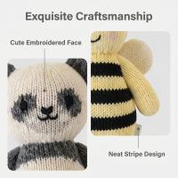 China Hand Knitted Animal Toys - 4 Cute Styles Bee Panda Puppy Bear - Adorable Soft Crochet Plush for Newborn Infants for sale