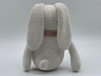 China Cute Crochet 100% Organic White Rabbit Toy Stuffed Plush Bunny with PP Cotton Filling for sale