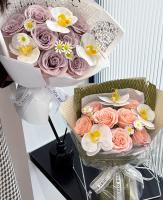 China Rose Flower Soap With Gift Box Valentine's Day Mothers Day Roses Flower Soap Bouquet Bouquet Soap Flowers for sale