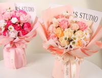 China Artificial Soap Rose Bouquet for Wedding Graduation & Christmas-Korean Style Home Decoration Corn Starch Material for sale
