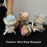 China Mini Soap Flower Bouquet Rose Eternal Flower Gift Dried Flowers Souvenir Best Friend Birthday Ornament China Clear Plastic Box for sale