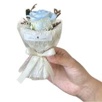 China Mini Soap Flower Bouquet Rose Eternal Flower Gift Dried Flowers Souvenir Best Friend Birthday Ornament China Clear Plastic Box for sale