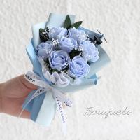 China Wholesale Handmade Rose Soap Flower Gift Box Bouquet With Star String Lights Eco-Friendly Artificial Soap Rose For Mother's Day Birthday Holiday Gift for sale