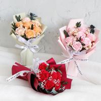China Wholesale Handmade Rose Soap Flower Gift Box Bouquet With Star String Lights Eco-Friendly Artificial Soap Rose For Mother's Day Birthday Holiday Gift for sale