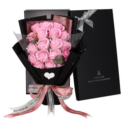 China Artificial Scented Soap Rose Bouquet Gift Box Romantic Crystal Soap Flower For Wedding Birthday Valentine Christmas Graduation Holiday Decor for sale