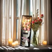 China High Quality Artificial Soap Flowers Bouquet with LED Lights for 2026 Valentine's Day Mother's Day Halloween Graduation Gift Box for sale