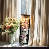 China High Quality Artificial Soap Flowers Bouquet with LED Lights for 2026 Valentine's Day Mother's Day Halloween Graduation Gift Box for sale