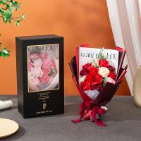 China Roses Soap Flower Bouquet With Window Gift Box Cleansing Soap Rose Creative Small Gift For Birthday Wedding Valentine Christmas Holiday Wholesale for sale