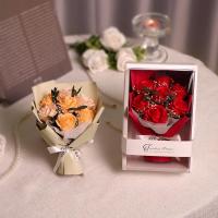 China Luxury Mini Soap Rose Bouquet Gift Box Finished Soap Flower Small Bouquet For Valentine Teacher Birthday Girlfriend Creative Gift Model for sale