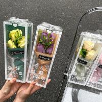 China Handmade Artificial Soap Rose Mini Bouquet Clear Gift Box Modern Scented Washable Waterproof Soap Flower For Mother's Day Wedding Valentine Christmas Model for sale