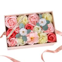 China New Design Immortal Artificial Silk Soap Rose Gift Box Mini Flower Bouquet For Wall Home Decor Valentine Christmas Holiday Gift Model for sale