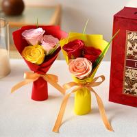 China Standard Size Eco-Facial Soap Artificial Flower Bouquet Valentine Decorative Mini Soap Floral Bunch for Wedding Party Indoor Ornament for sale