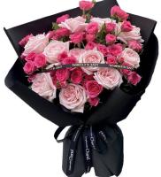 China Valentines Day & Mother's Day Bouquet Preserved Sophie Roses & Lifelike Soap Flowers Elegant Gift in Huggable Bucket for sale