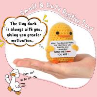 China Handmade Crochet Duck Stuffed Animal Toy Inspirational Birthday Gift for Women College Graduates Positive PP Cotton for sale