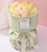 China Artificial Soap Flower Bouquet Luxurious Handmade Eco-friendly Rose Bear Soap Gift Box Pink Rose Mother's Day Valentine's Day for sale