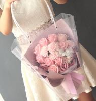China Hot Selling Artificial Rose Soap Flower Bouquet for Decorative Flowers Plants Gift Card for Valentine's Day Mother's Day for sale