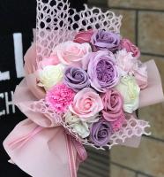 China Hot Selling Artificial Rose Soap Flower Bouquet for Decorative Flowers Plants Gift Card for Valentine's Day Mother's Day for sale