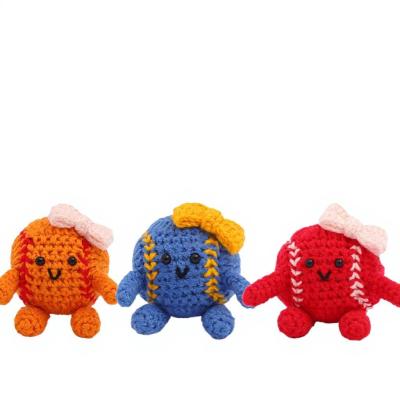 China Wholesale Hot-selling Sports Baseball Handmade Crochet Amigurumi Dolls for Decoration Ornaments Holiday Gifts for sale