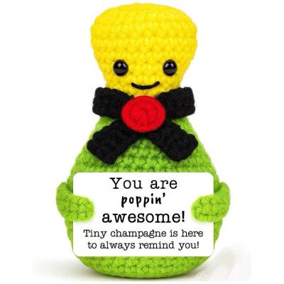 China Cross-border Hot Eco-friendly Wool Crocheted Animal Theme Doll Positive Energy Christmas Tree Dwarf Handmade Naphroxis Toplin for sale