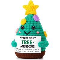 China Cross-border Hot Eco-friendly Wool Crocheted Animal Theme Doll Positive Energy Christmas Tree Dwarf Handmade Naphroxis Toplin for sale