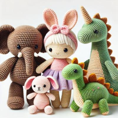 China Wholesale OEM Cute Customized Handmade Stuffed Animal Doll Crochet Toy Baby Gift for sale