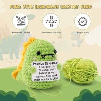 China Hot Sale Positive Energy Dinosaur Short Plush Knitted Doll Emotional Comfort Cartoon Animal Handmade Crochet Ornaments 31cm-50cm for sale