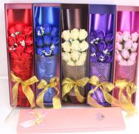 China Luxury, Real Touch Creative Valentines Day Rose Soap Bouquet with Dry Artificial Flowers in Artistic Gift for sale