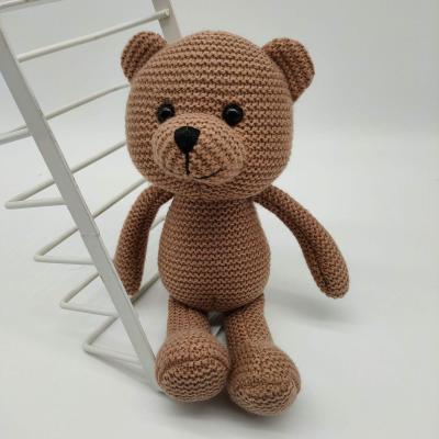 China Kawaii Bear Amigurumi Toy Handmade Soft Crochet Knit Doll Baby Sleeping Stuffed Animal Plush Toy with PP Cotton Filling for sale
