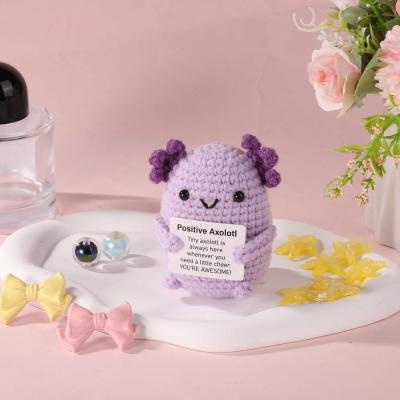 China Emotional Support Purple Positive Axolotl Crochet Mini Stuffed Animal Toy Cute Inspirational for Uplifting Knitted Doll Gift for sale