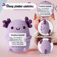 China Emotional Support Purple Positive Axolotl Crochet Mini Stuffed Animal Toy Cute Inspirational for Uplifting Knitted Doll Gift for sale