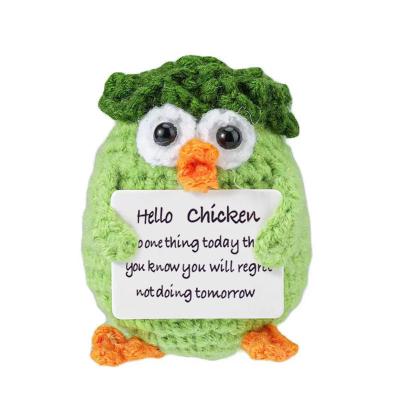 China Factory Wholesale 6-12cm Hand-crocheted Mini Animals Plush Toy Cartoon Handmade Crochet Ornament Knitted Doll for sale
