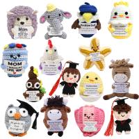 China Factory Wholesale 6-12cm Hand-crocheted Mini Animals Plush Toy Cartoon Handmade Crochet Ornament Knitted Doll for sale