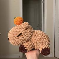 China Custom Capybara Knitted Toy Soft Lifelike Rodent Animal Toys Crochet Hand-made Plush Toy Doll for sale