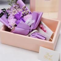 China Promotional Artificial Soap Flower Mother's Day Valentine's Day Gift Bouquet Pink Rose Handmade Soap Gift Box Flowers for sale