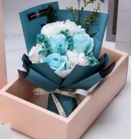 China Promotional Artificial Soap Flower Mother's Day Valentine's Day Gift Bouquet Pink Rose Handmade Soap Gift Box Flowers for sale
