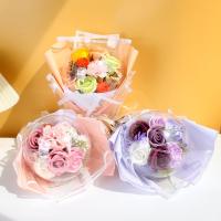 China Soft Modern Handmade Soap Rose Bouquet Standard Size Festive Gift for Birthday Wedding Summer Holiday Decor for sale