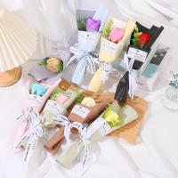 China Classic Handmade Realistic Lace Mini Soap Rose Bouquet 23*9cm Multi-Occasion Valentine Artificial Flower Wholesale Gift for sale