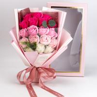 China 18-Rose Soap Flower Gift Box Custom Floral Present for Christmas Valentine Multi-Festival Gifting for sale