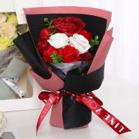 China Wholesale 11 Heads Artificial Rose Carnation Soap Flower Bouquet for Mother's Day & Valentine's Day Gift for sale