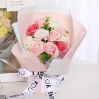 China Wholesale 11 Heads Artificial Rose Carnation Soap Flower Bouquet for Mother's Day & Valentine's Day Gift for sale