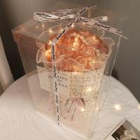 China Valentine Mother's Day Birthday Gift Luxury Glowing Artificial Eternal Flowers Carnation Roses Soap Flower Bouquet for sale