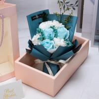 China Promotional Artificial Soap Flower Mother's Day Valentine's Day Gift Bouquet Pink Rose Handmade Soap Gift Box Flowers for sale