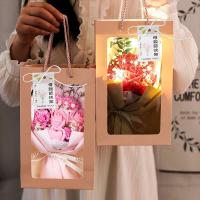 China Promotional Artificial Soap Flower Mother's Day Valentine's Day Gift Bouquet Pink Rose Handmade Soap Gift Box Flowers for sale